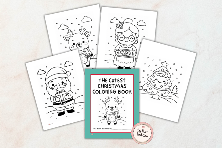 kids cute christmas coloring pages
