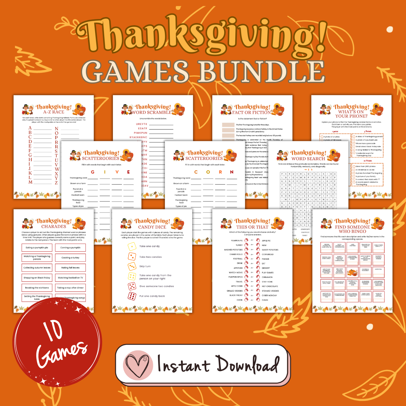 Thanksgiving Games Bundle For All The Family To Enjoy – Big Heart ...