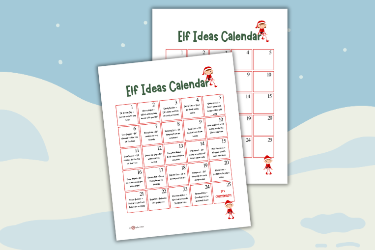 Free Printable Elf on the Shelf Calendar: 24 Days of Easy Ideas 2025 ...