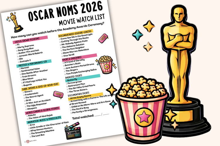 Oscar Nominations Movie Watch List 2026 (Free Printable) – Big Heart ...