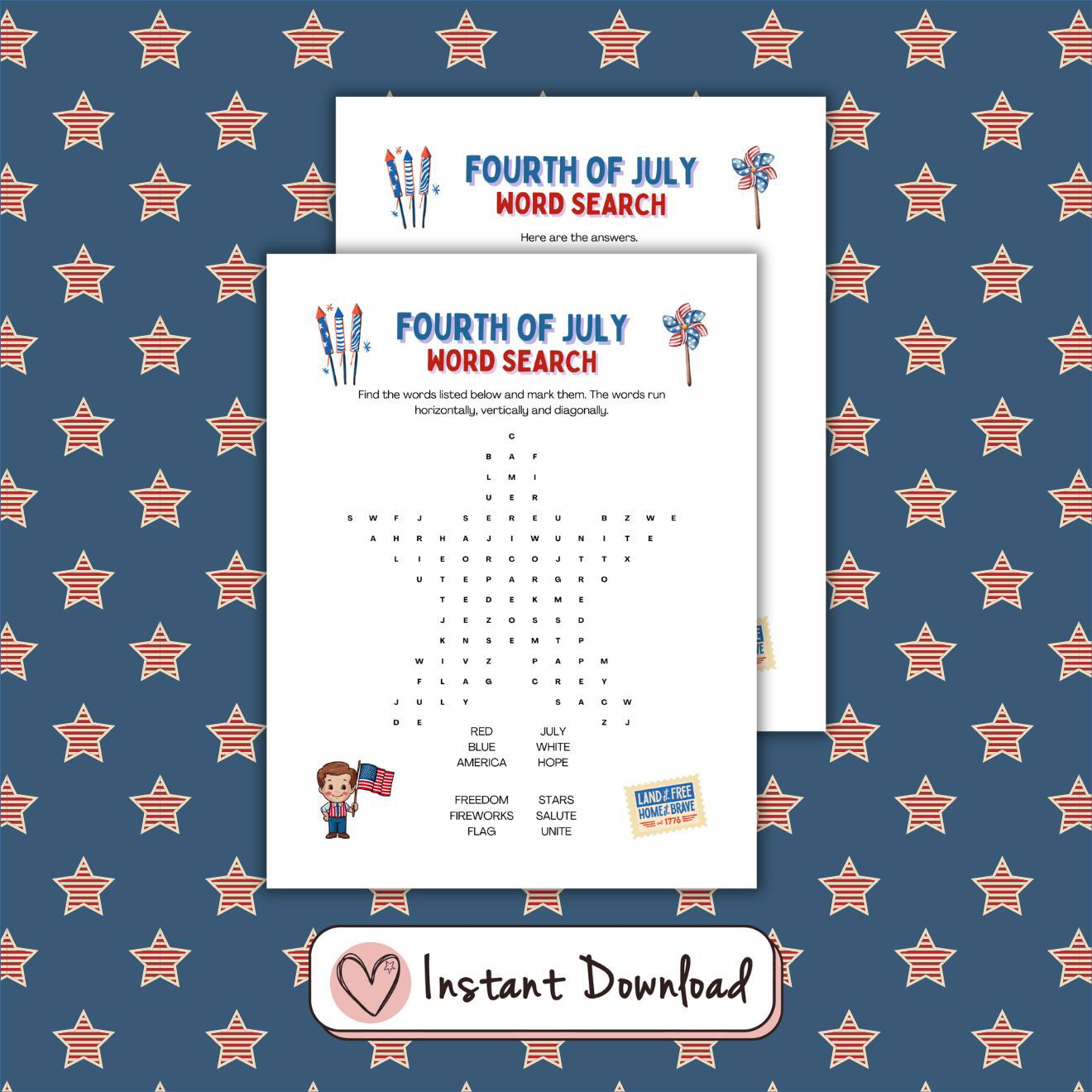 12 x 4th of July Games Bundle – Big Heart Little Star