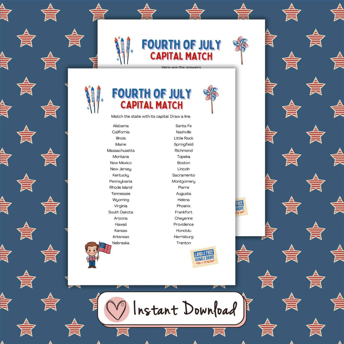 12 x 4th of July Games Bundle – Big Heart Little Star