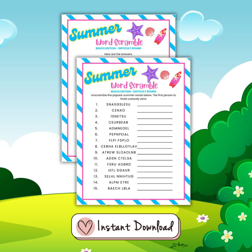 Summer Printable Games Bundle For Kids & Families – Big Heart Little Star