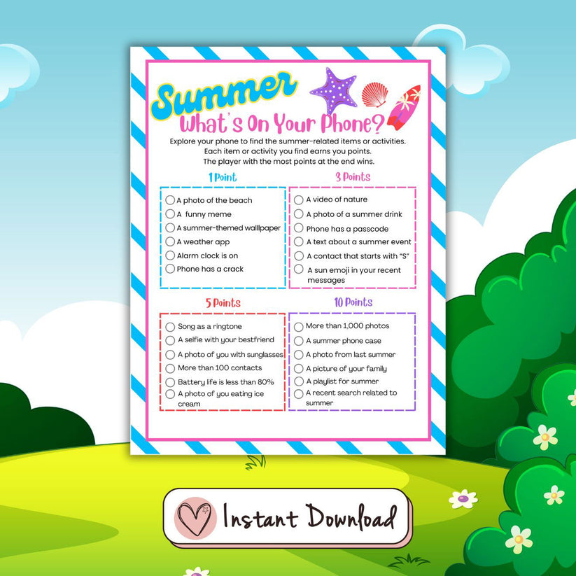 Summer Printable Games Bundle For Kids & Families – Big Heart Little Star