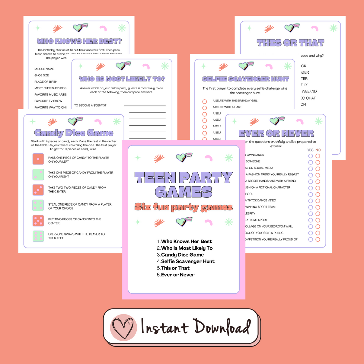 6 x Party Games For Teen Girls – Big Heart Little Star