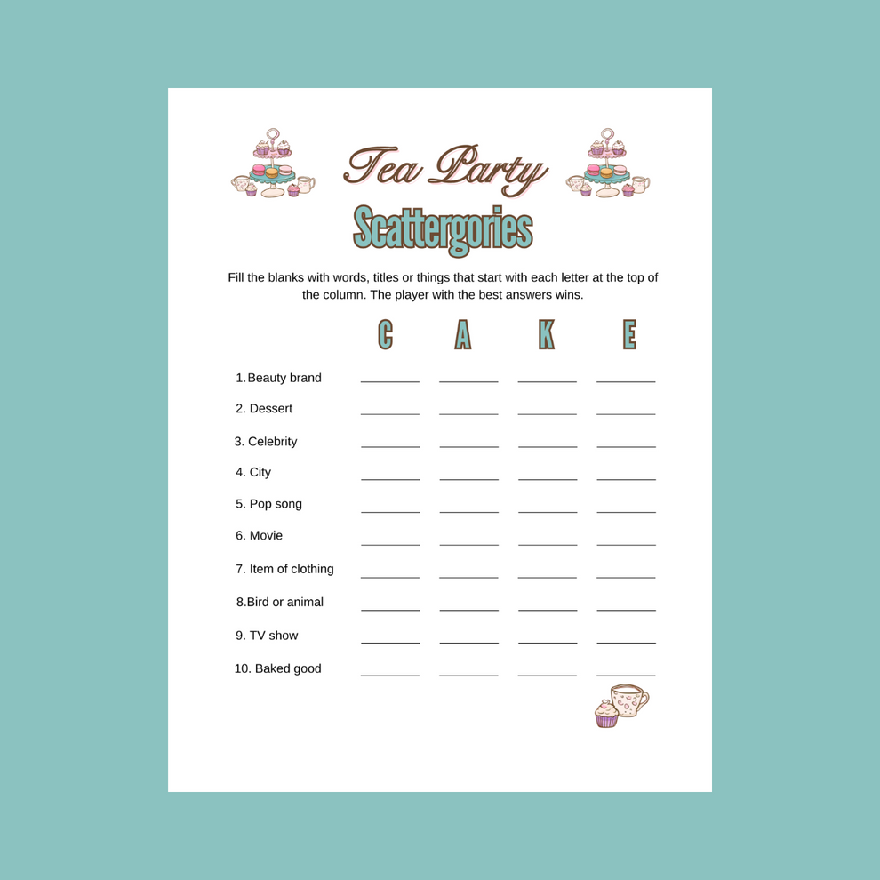 8 x Vintage Style Tea Party Games Bundle For Teens – Big Heart Little Star