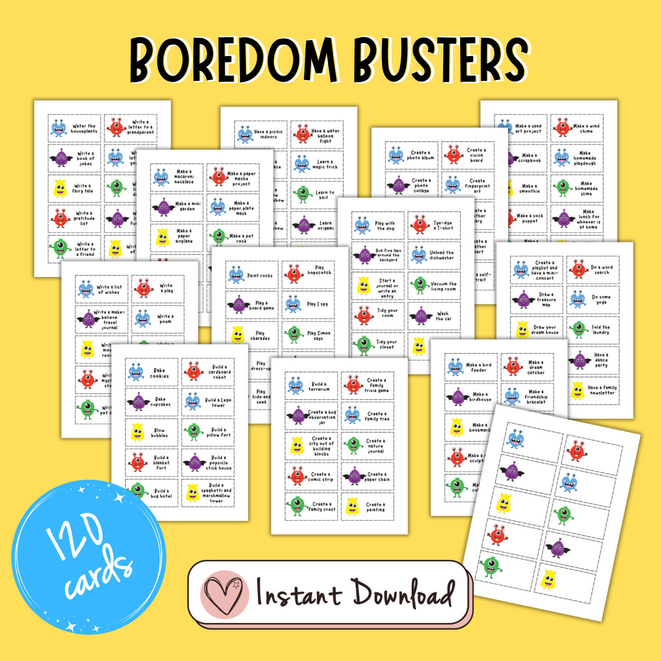 Boredom Jar Cards For Busting Boredom! – Big Heart Little Star