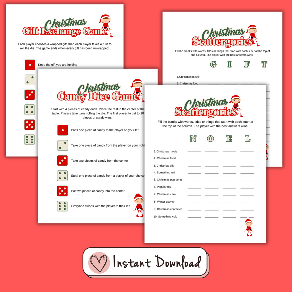 Ultimate Christmas Party Games Bundle – 22 Printable Festive Games for ...
