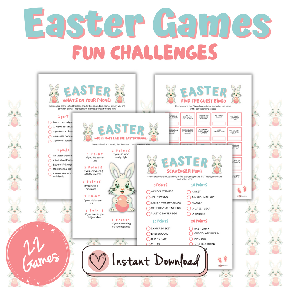 Printable Easter Games Bundle – 22 Activities for All Ages – Big Heart ...