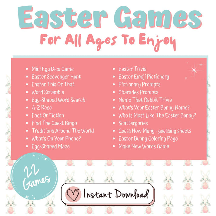 Printable Easter Games Bundle – 22 Activities for All Ages – Big Heart ...