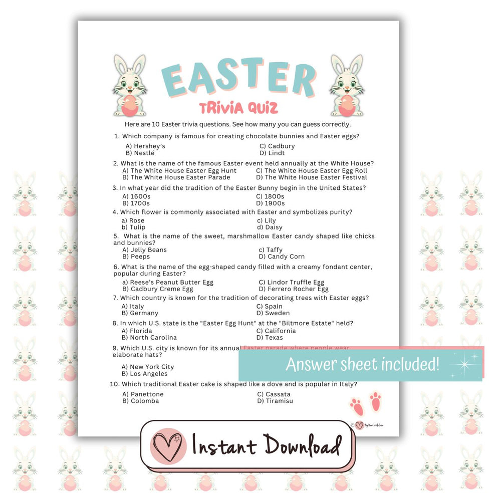 Easter Trivia Games Mini Bundle – 4 Printable Easter Quiz Games – Big ...