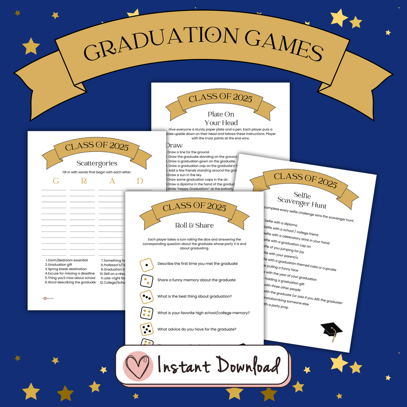 Printable Graduation Party Games – Big Heart Little Star