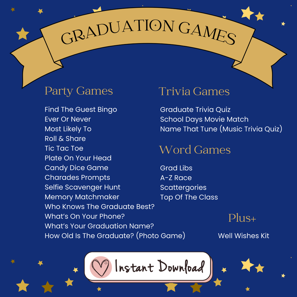 Printable Graduation Party Games – Big Heart Little Star