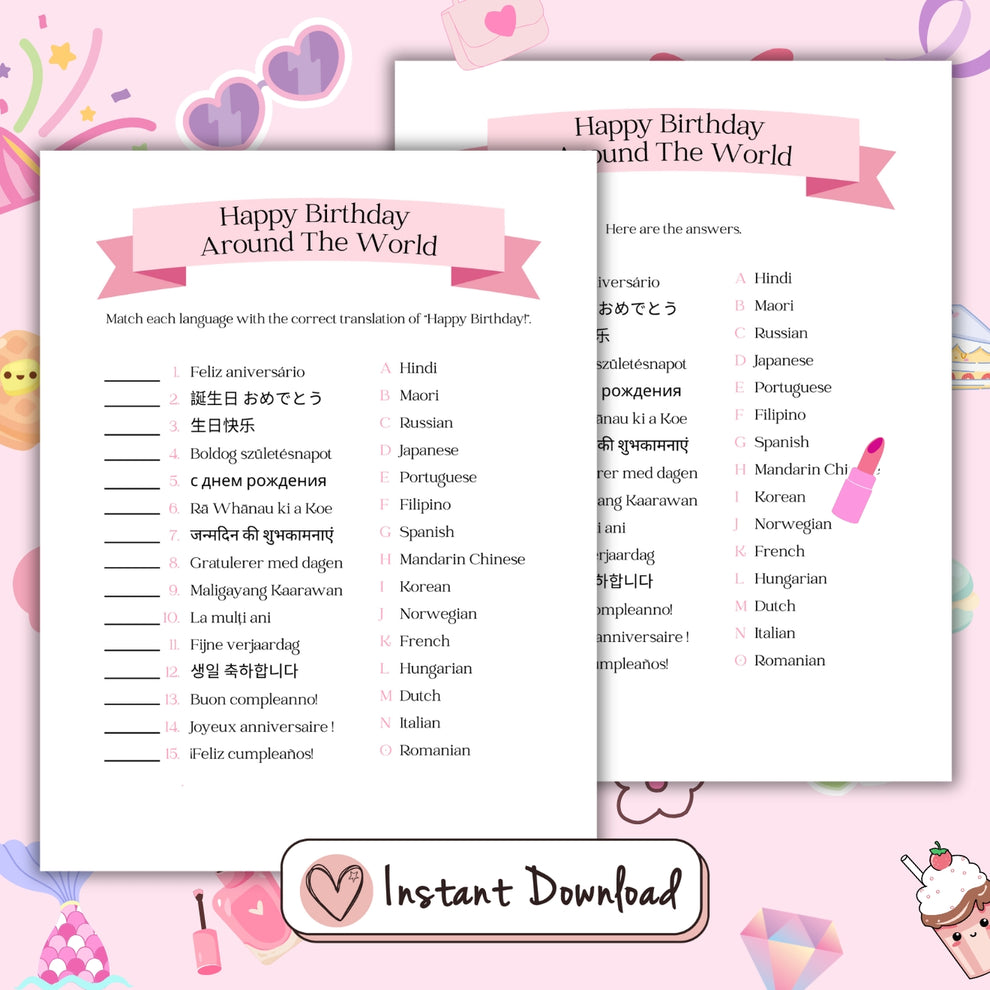 Teen Birthday Party Games – Printable Party Game Bundle – Big Heart ...