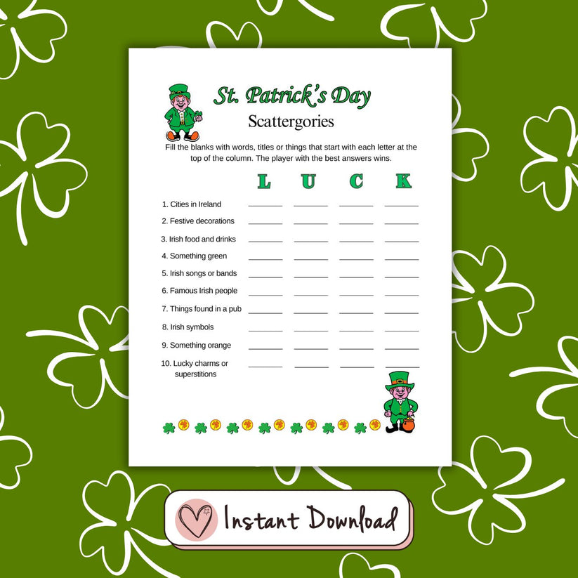 17 x St. Patrick's Day Games & Activities Bundle – Big Heart Little Star