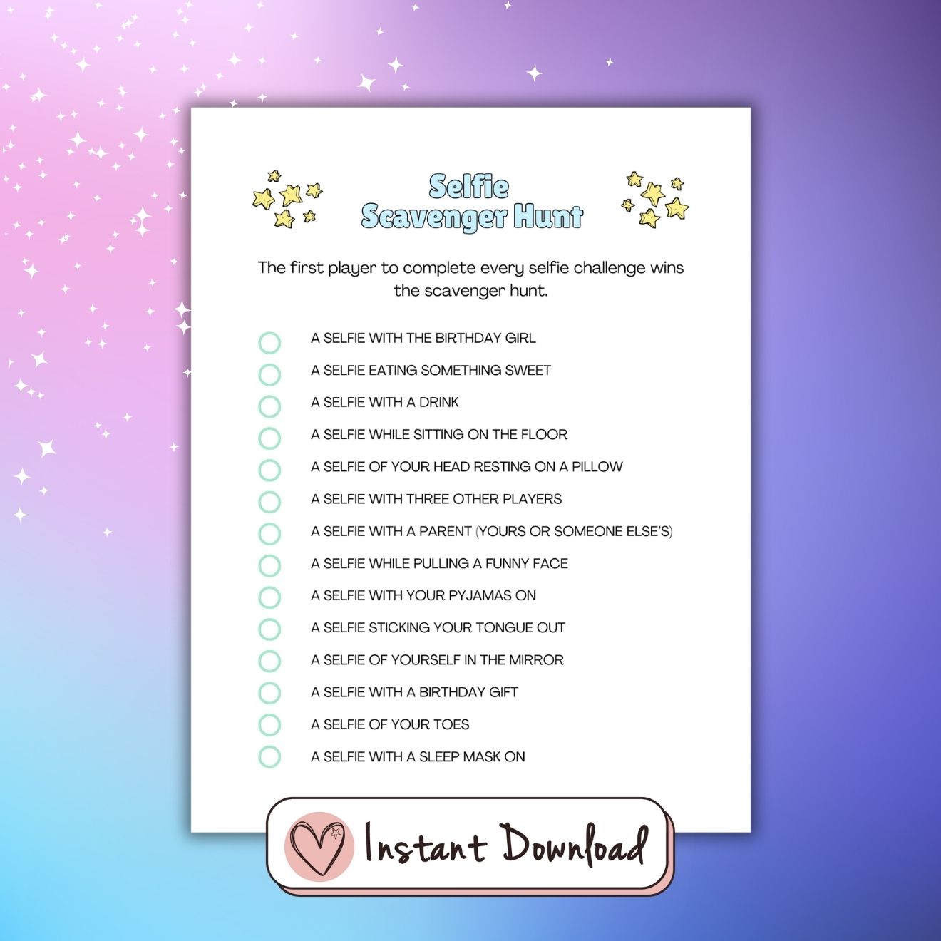 10 x Slumber Party games bundle for teens – Big Heart Little Star