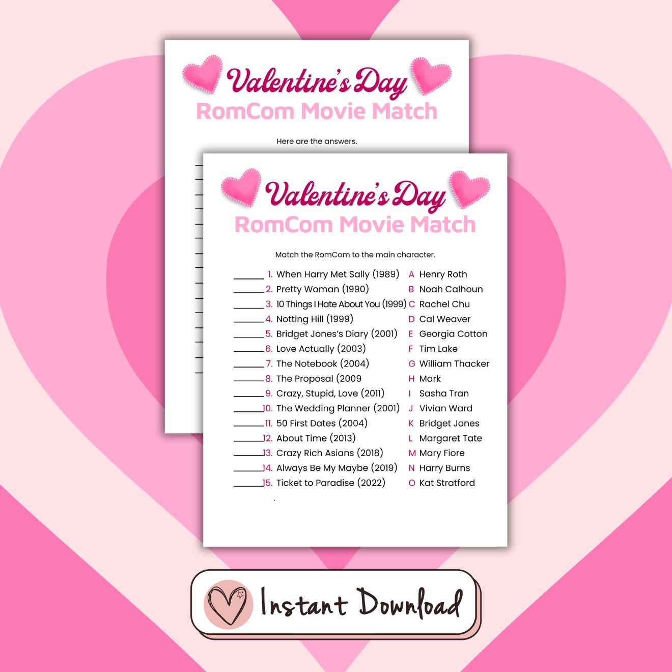 10 x Valentine's Day Games Bundle – Big Heart Little Star