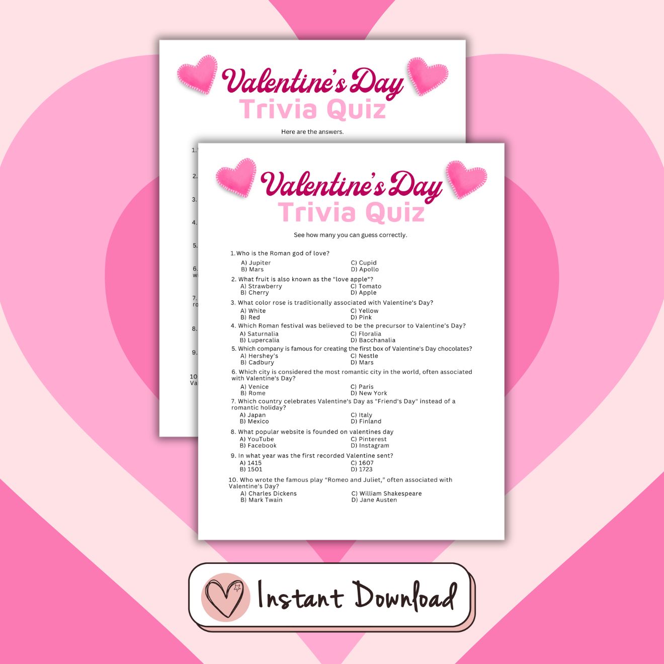 10 x Valentine's Day Games Bundle – Big Heart Little Star